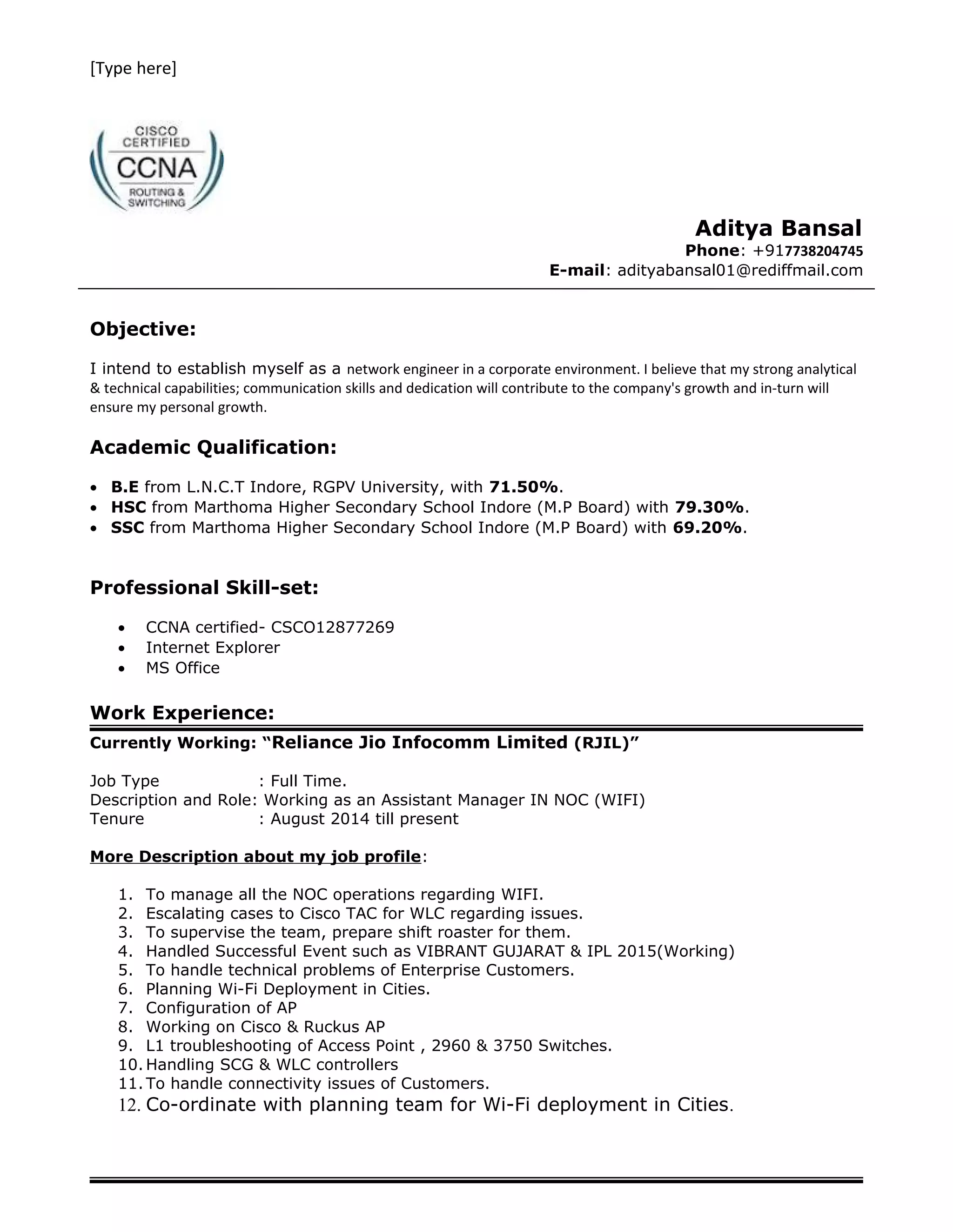 aditya_bansal_Updated CV | DOC