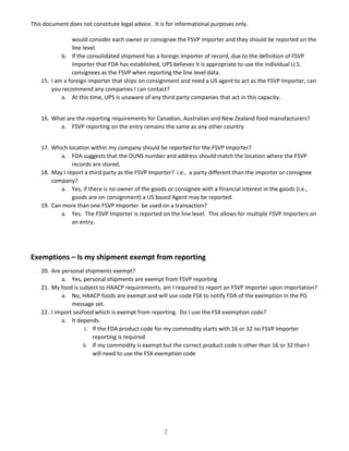 UPS FDA / FSVP Question and Answer | PDF | Business | Business and Finance
