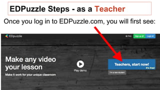 Teacher handout for Edpuzzle | PPT