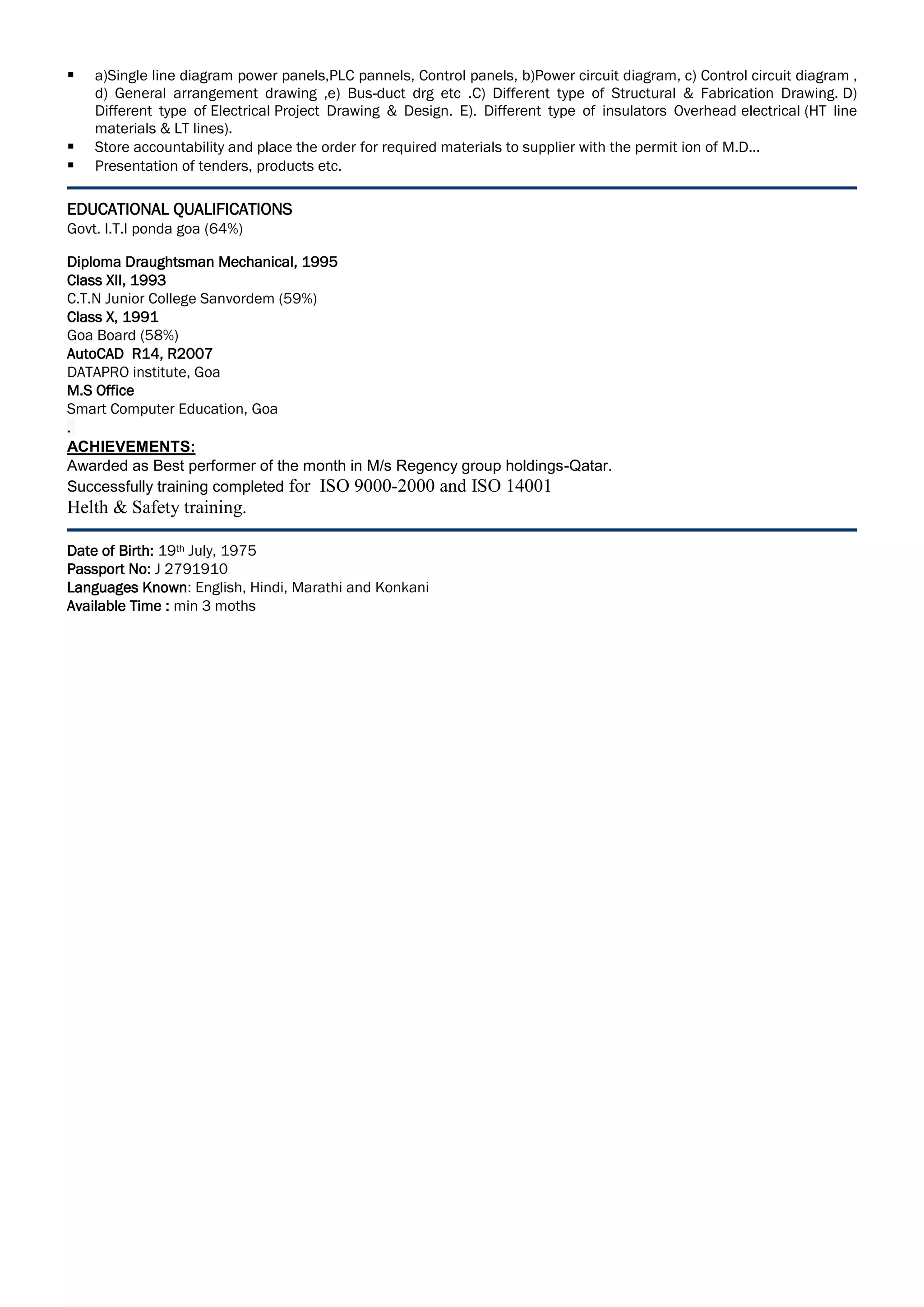 updated cv 2015 | PDF