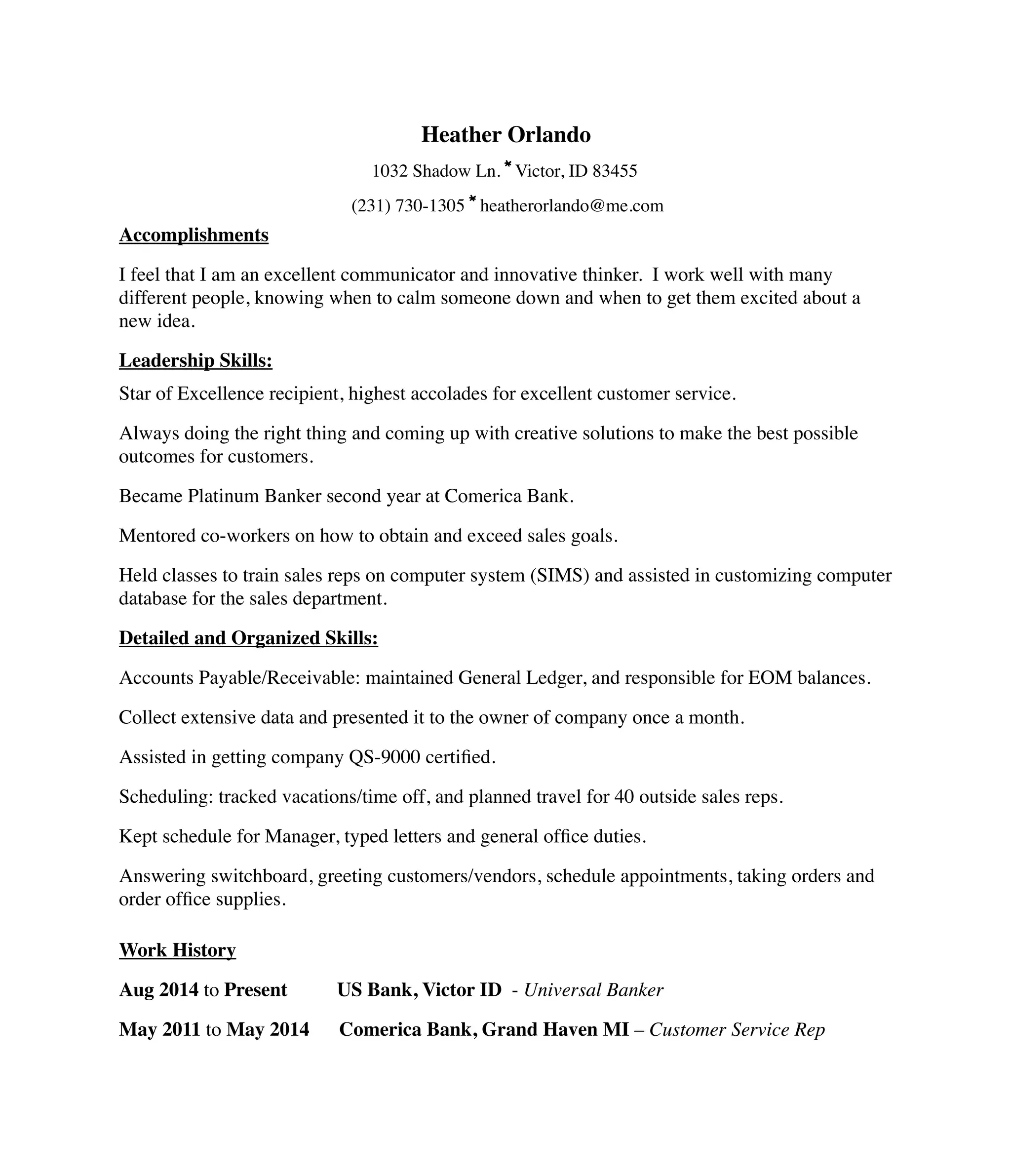 Heather Orlando Resume | PDF
