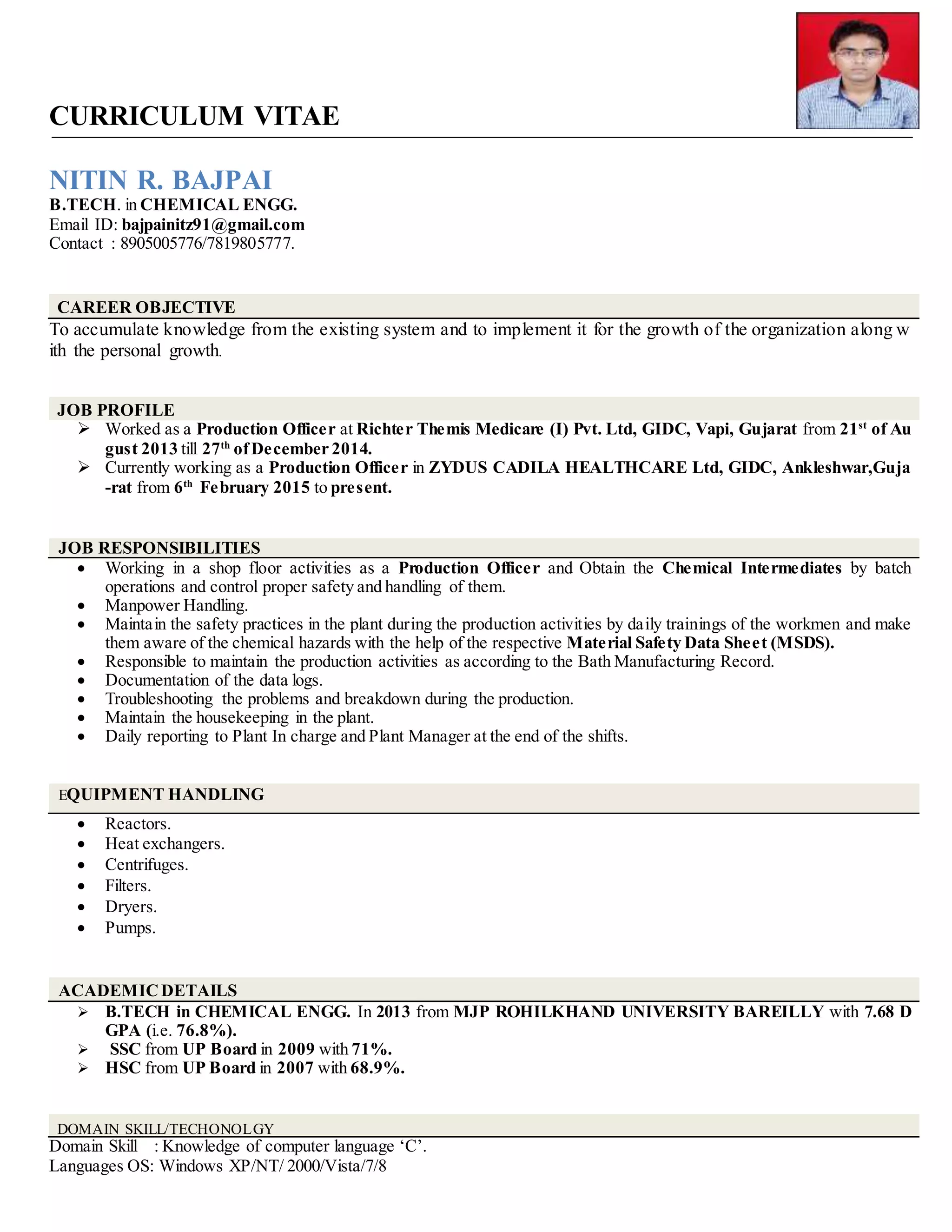 Nitin Bajpai updated CV | DOCX
