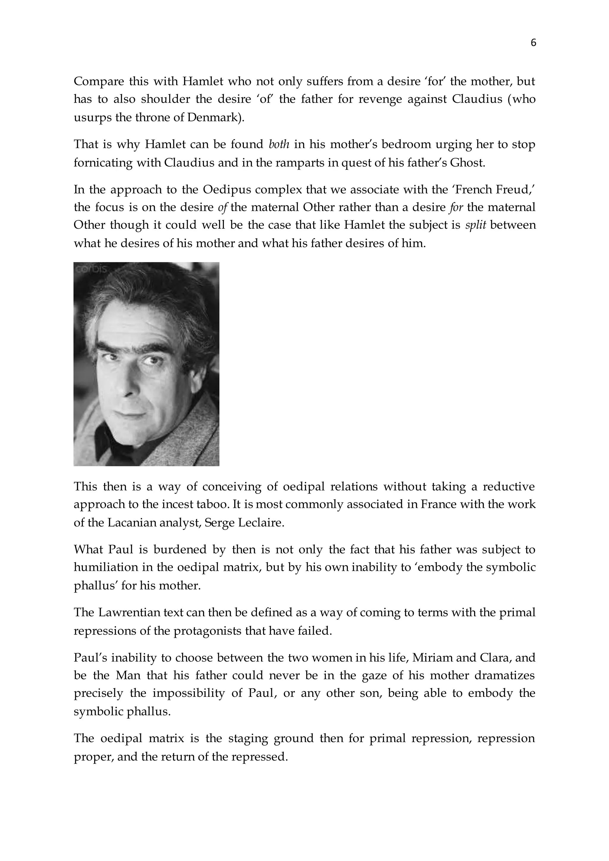 Sigmund Freud and D. H. Lawrence on Repression | DOCX