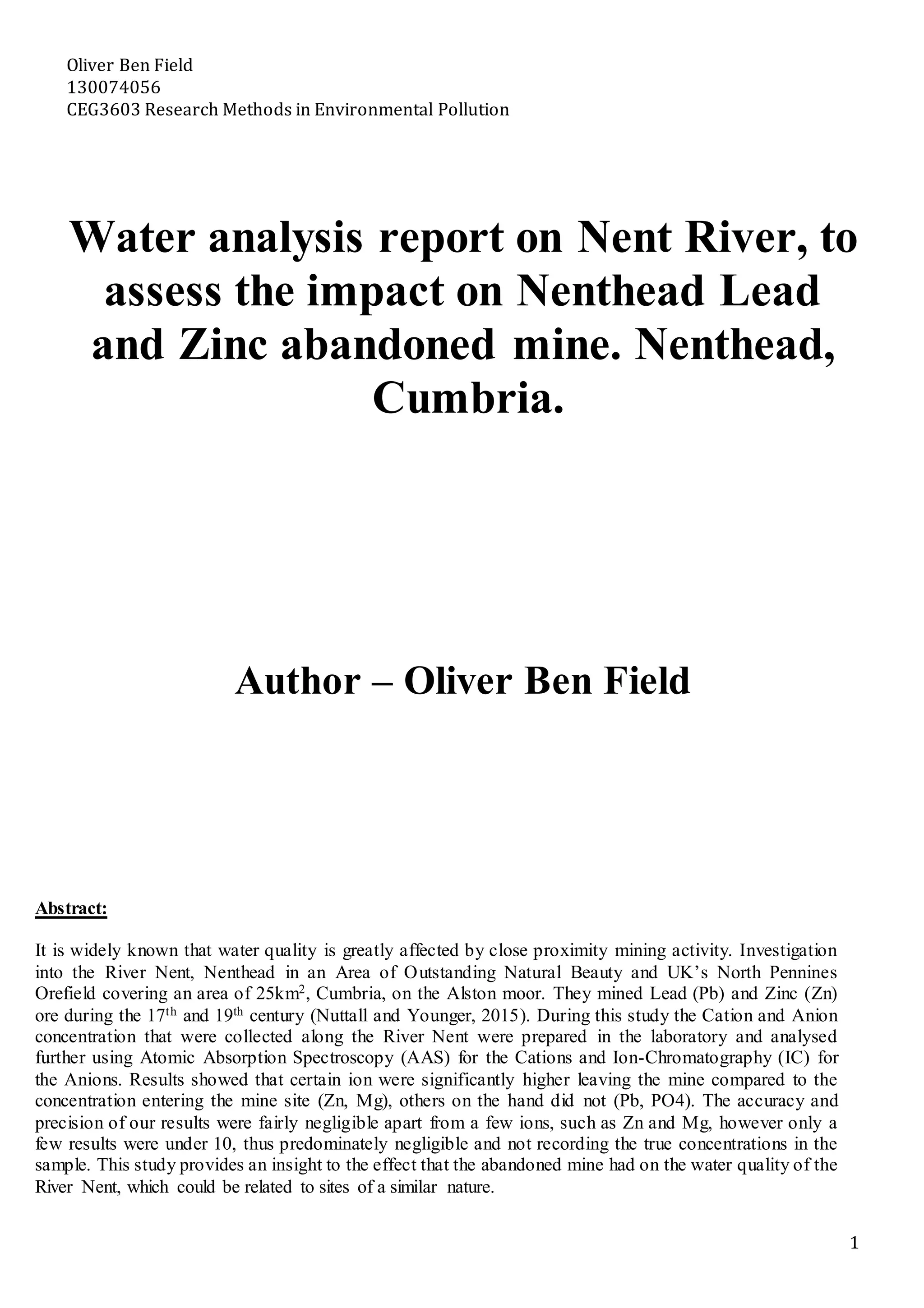 Report - Nenthead | DOCX