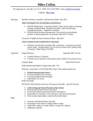Miles Collins Resume | DOCX