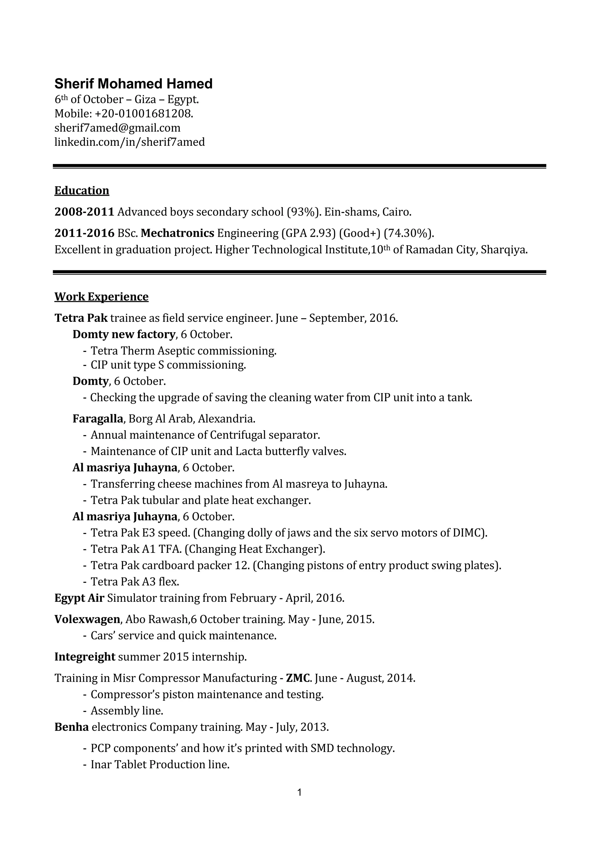 sherif cv | PDF