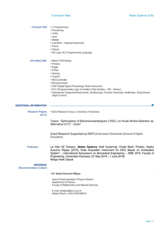 CV Abdan Syakura | PDF