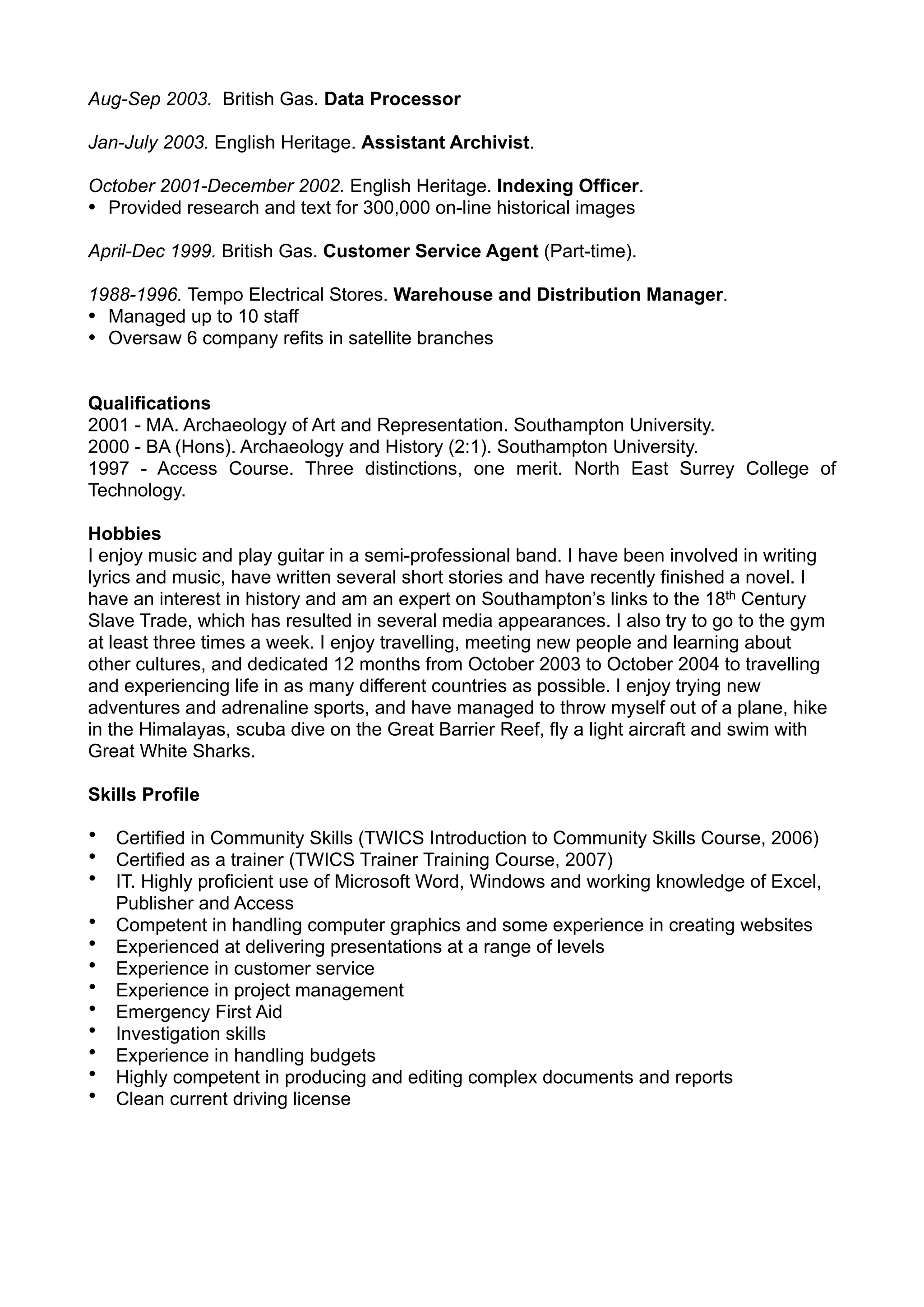 Neil Anderson CV 2015 | PDF