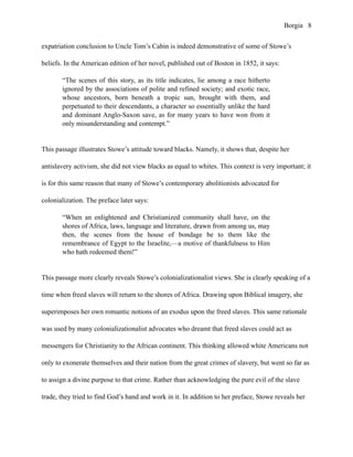 Colonization and Expatriation in Stowe’s Uncle Tom’s Cabin | PDF