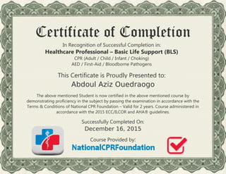 BLS certificate | PPT