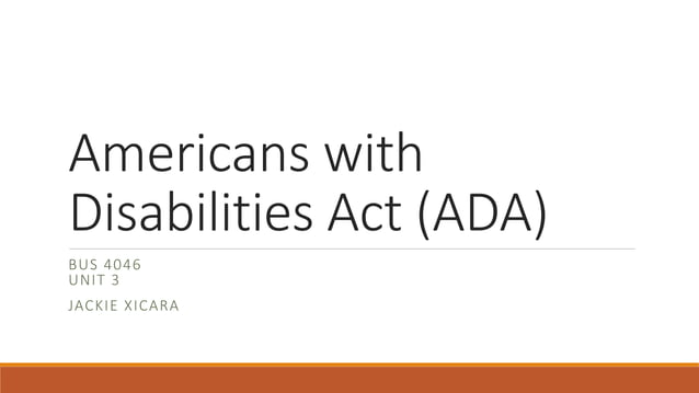 Americans With Disabilities Act Training Presentation (ADA) | PPTX