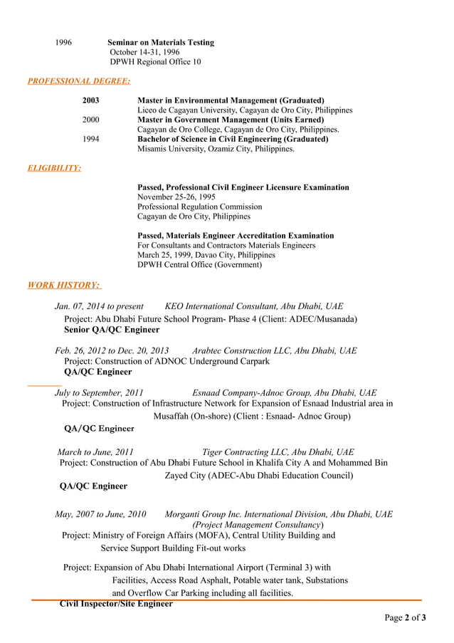 edwin cv for QA-QC Manager | DOC | Civil Engineering Industry | Industries
