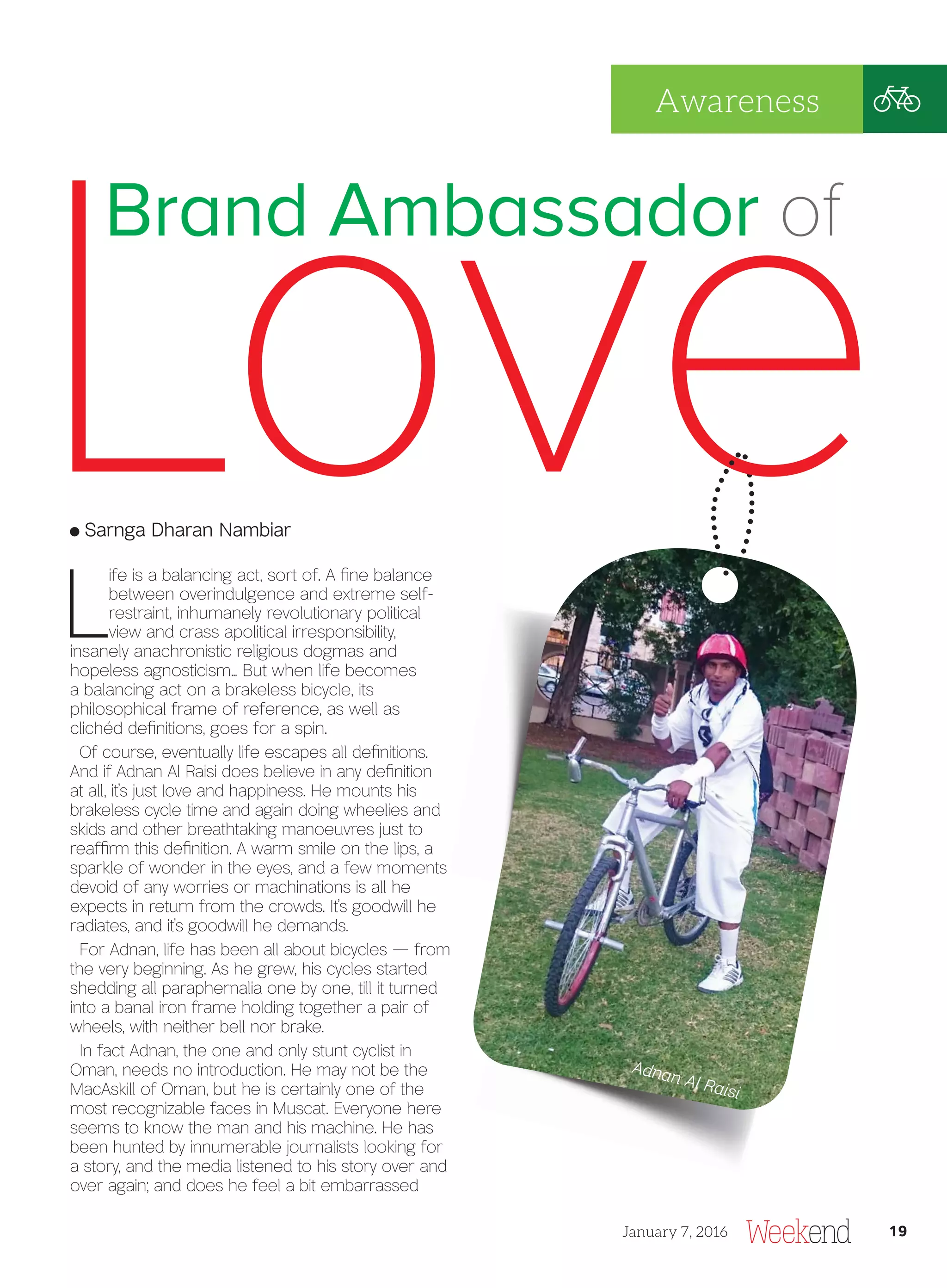 Weekend-cyclist-BRAND AMBASSADOR OF LOVE | PDF