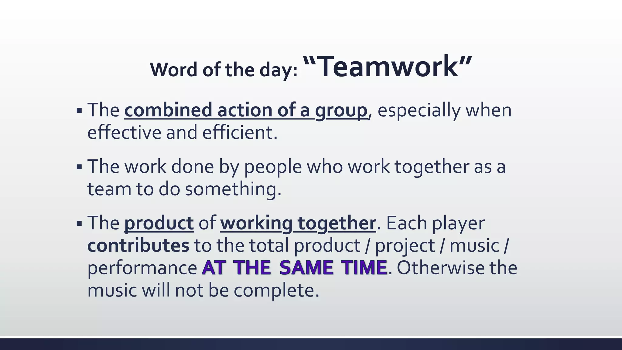 Word of the day-teamwork | PPTX
