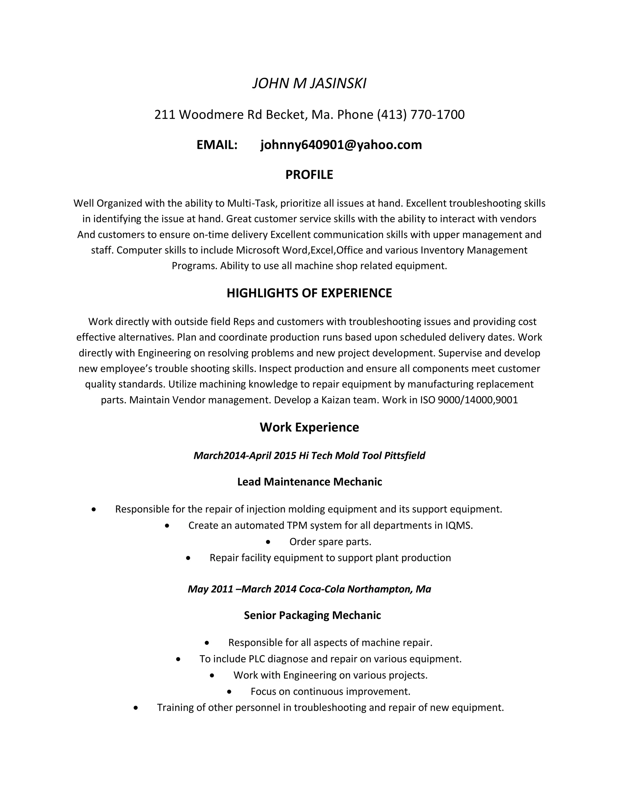 Johns resume 2015 | PDF