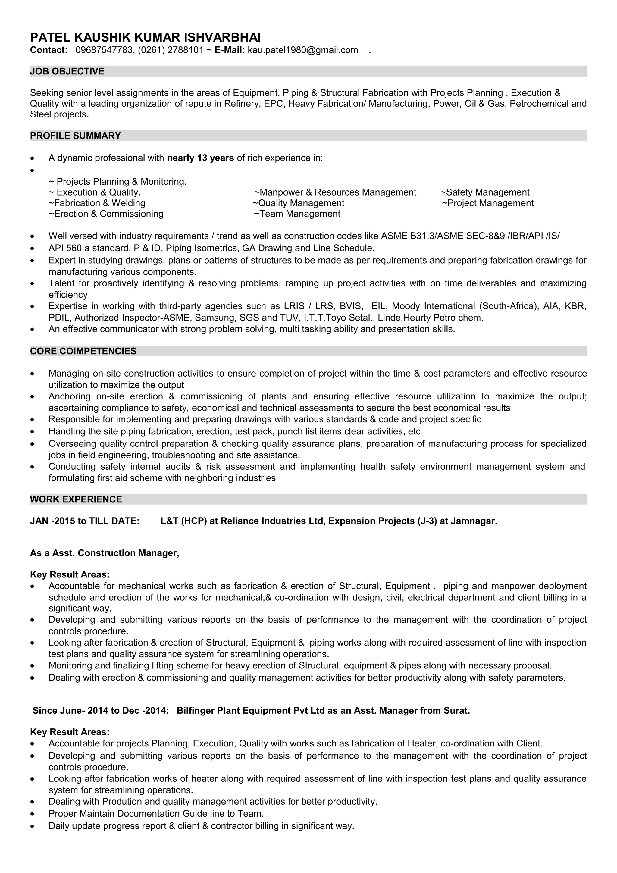 Kaushik Patel Resume | DOC