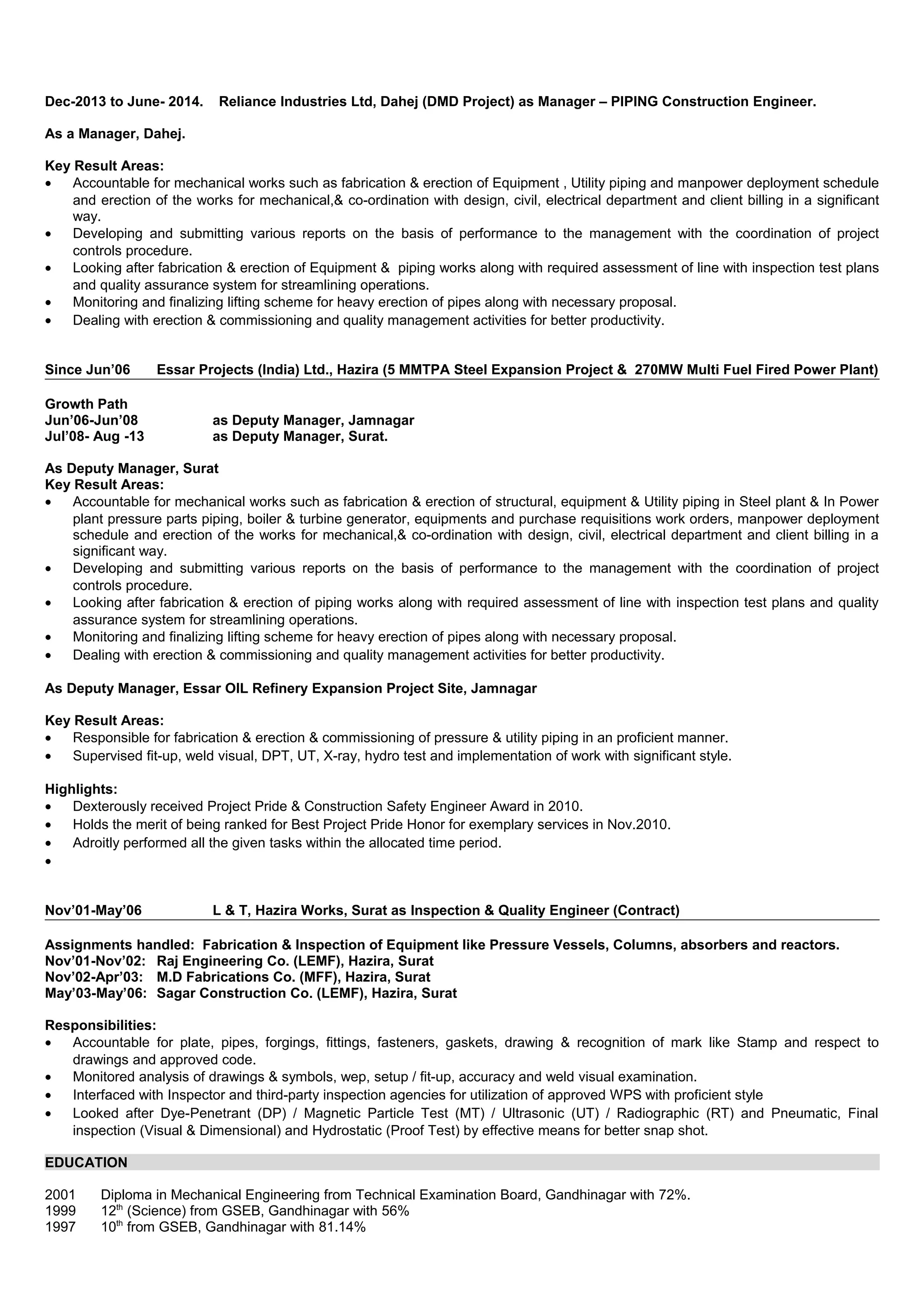 Kaushik Patel Resume | DOC