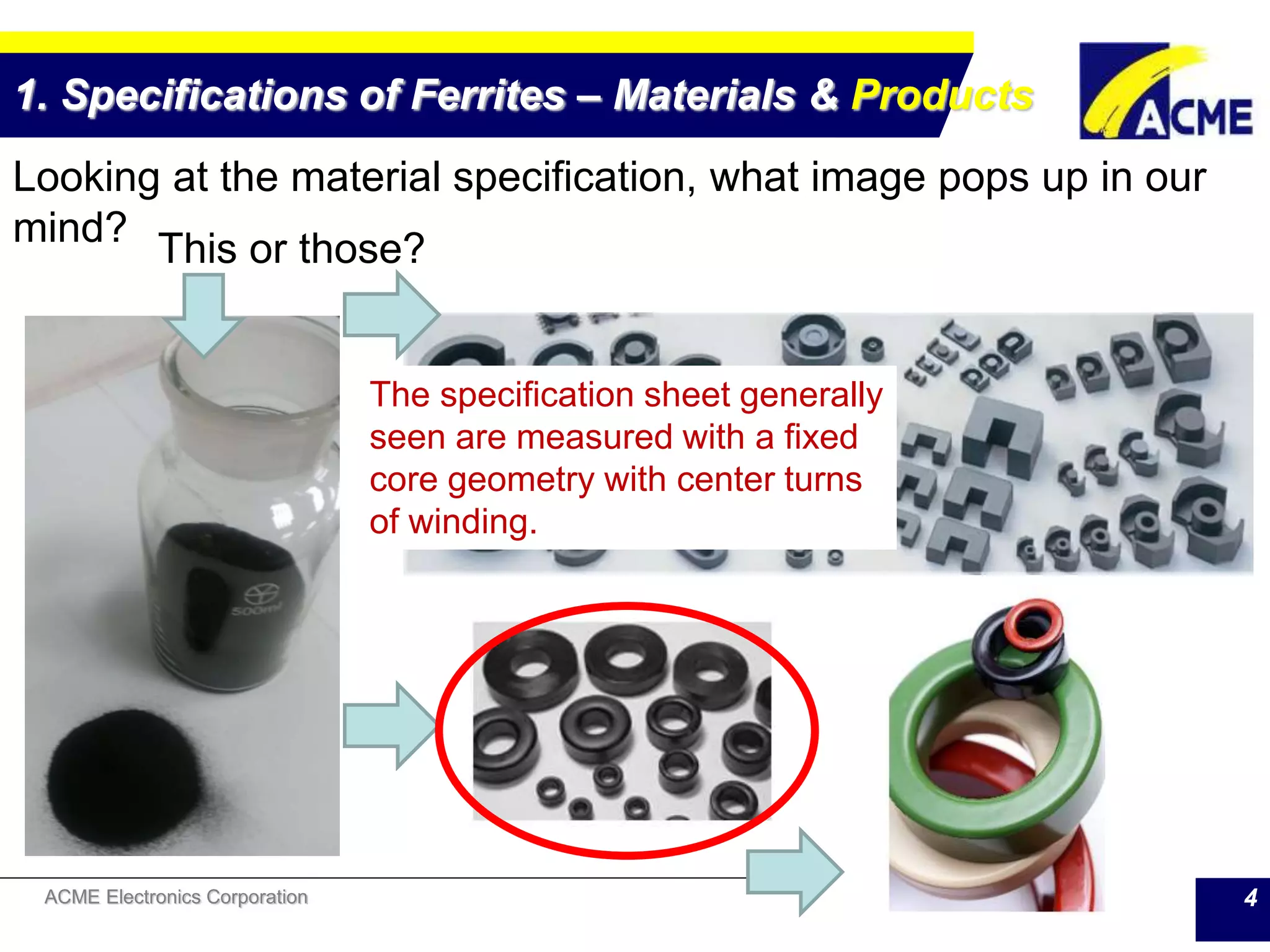 Ferrite Specifications and ACME Ferrites (1) | PPTX