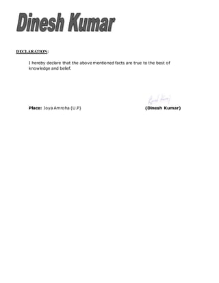 Dinesh Kumar Ressume | PDF