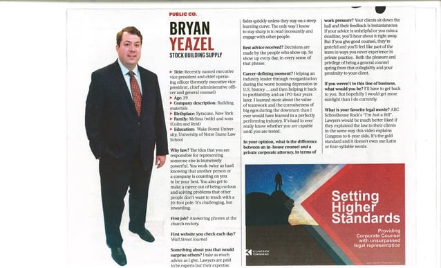 Yeazel - 2014 TBJ Corp Counsel Interview | PDF