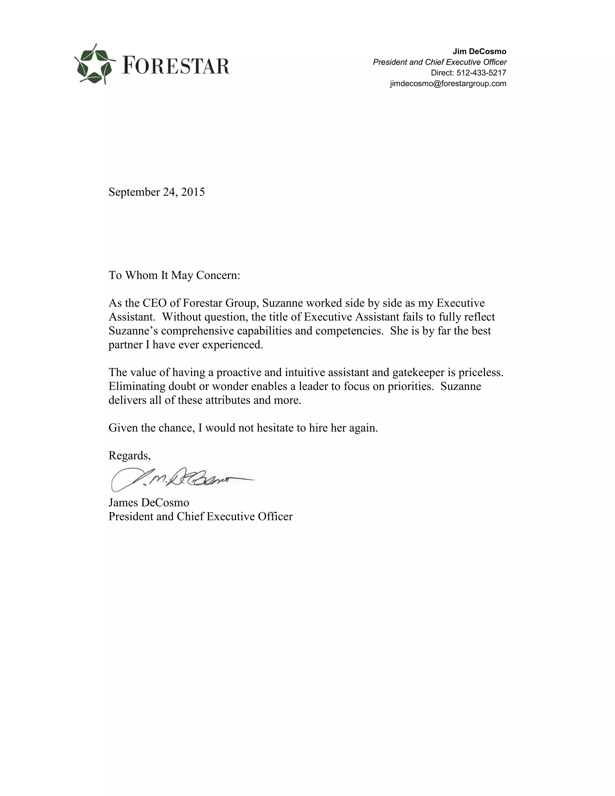 Letter of Recommendation - CEO | PDF