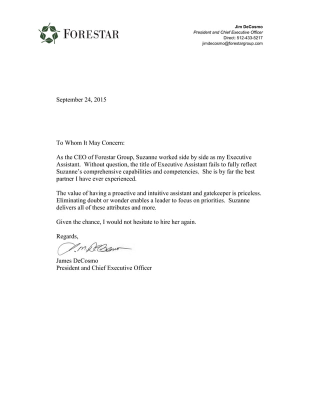 Letter of Recommendation - CEO | PDF