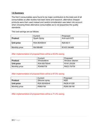 Consumables cost reduction project | PDF