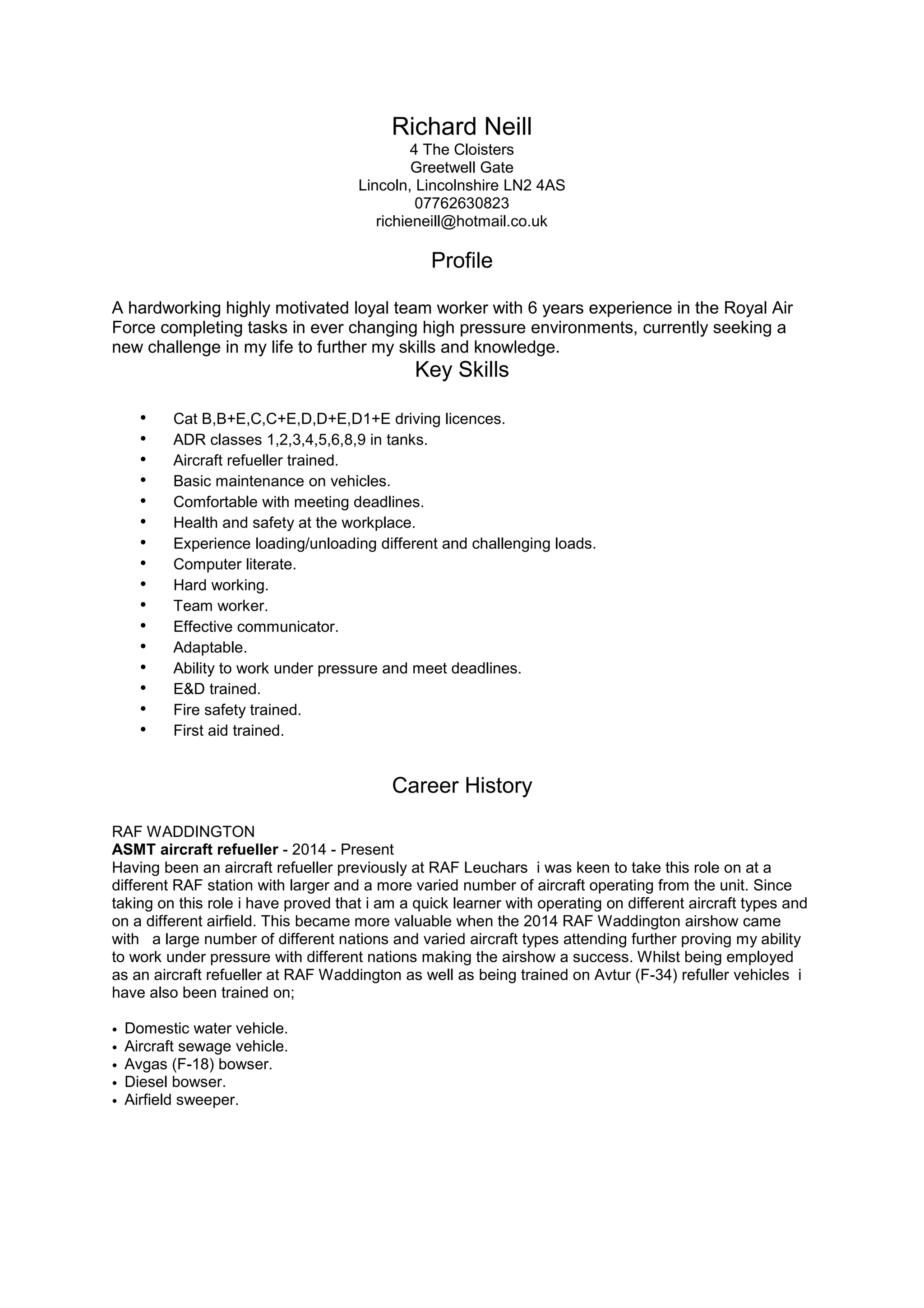 Richard Neill CV | PDF