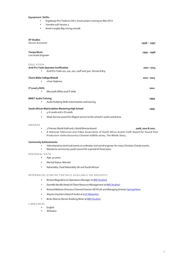 Rory Kyle CV 2016 | PDF