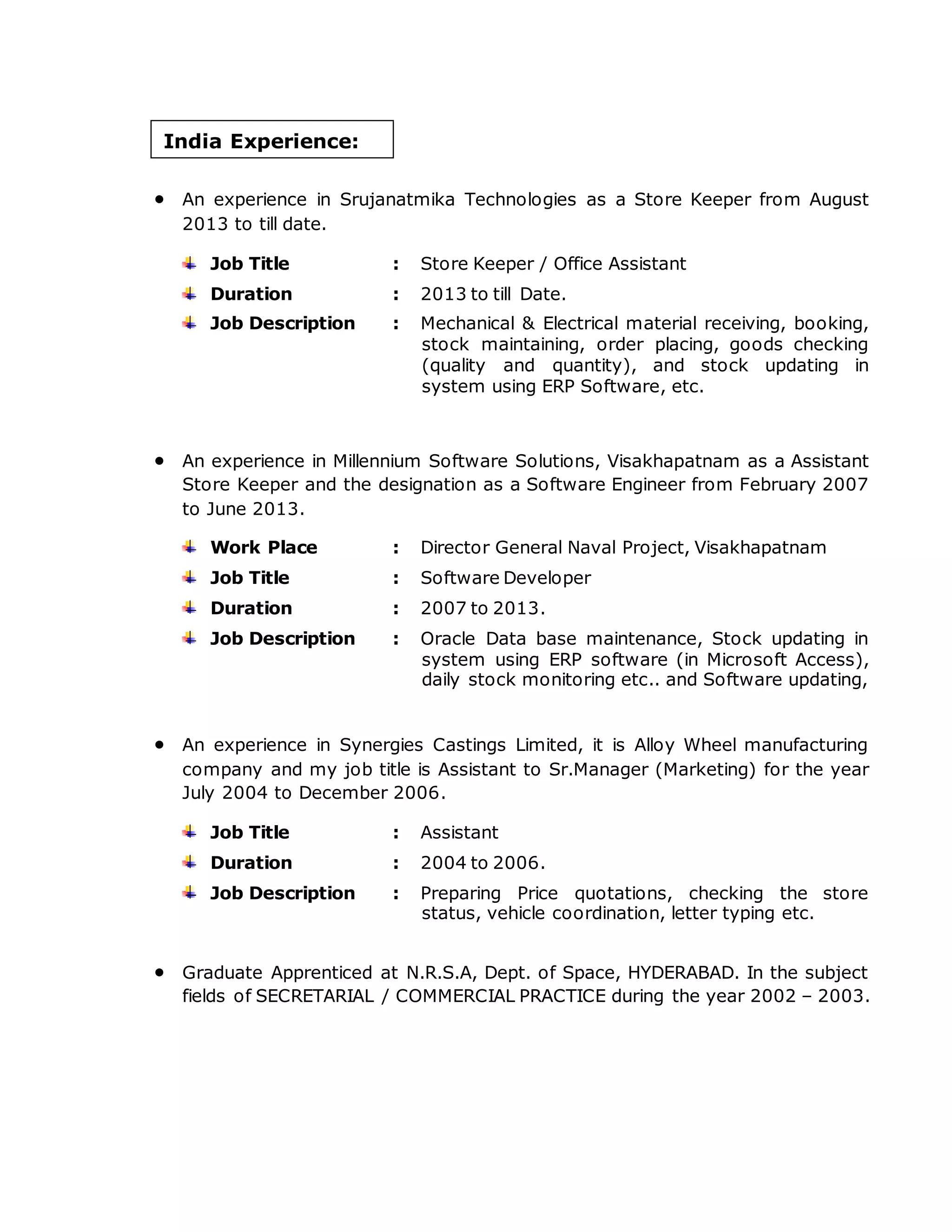 Kishore - Resume | DOCX