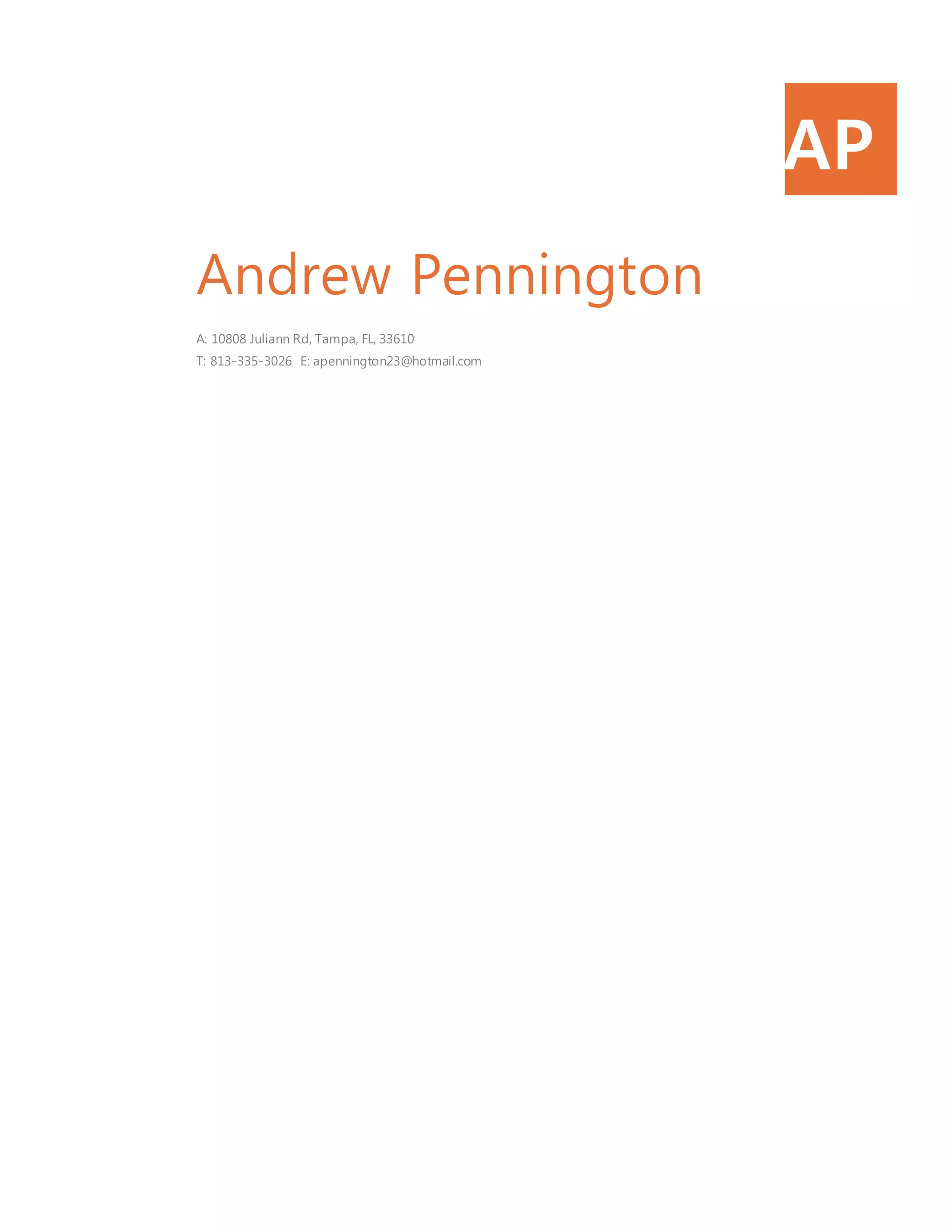 Andrew Pennington Resume | DOCX