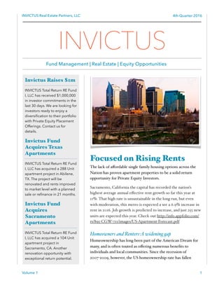 Invictus Newsletter 4th quarter 2016 | PDF