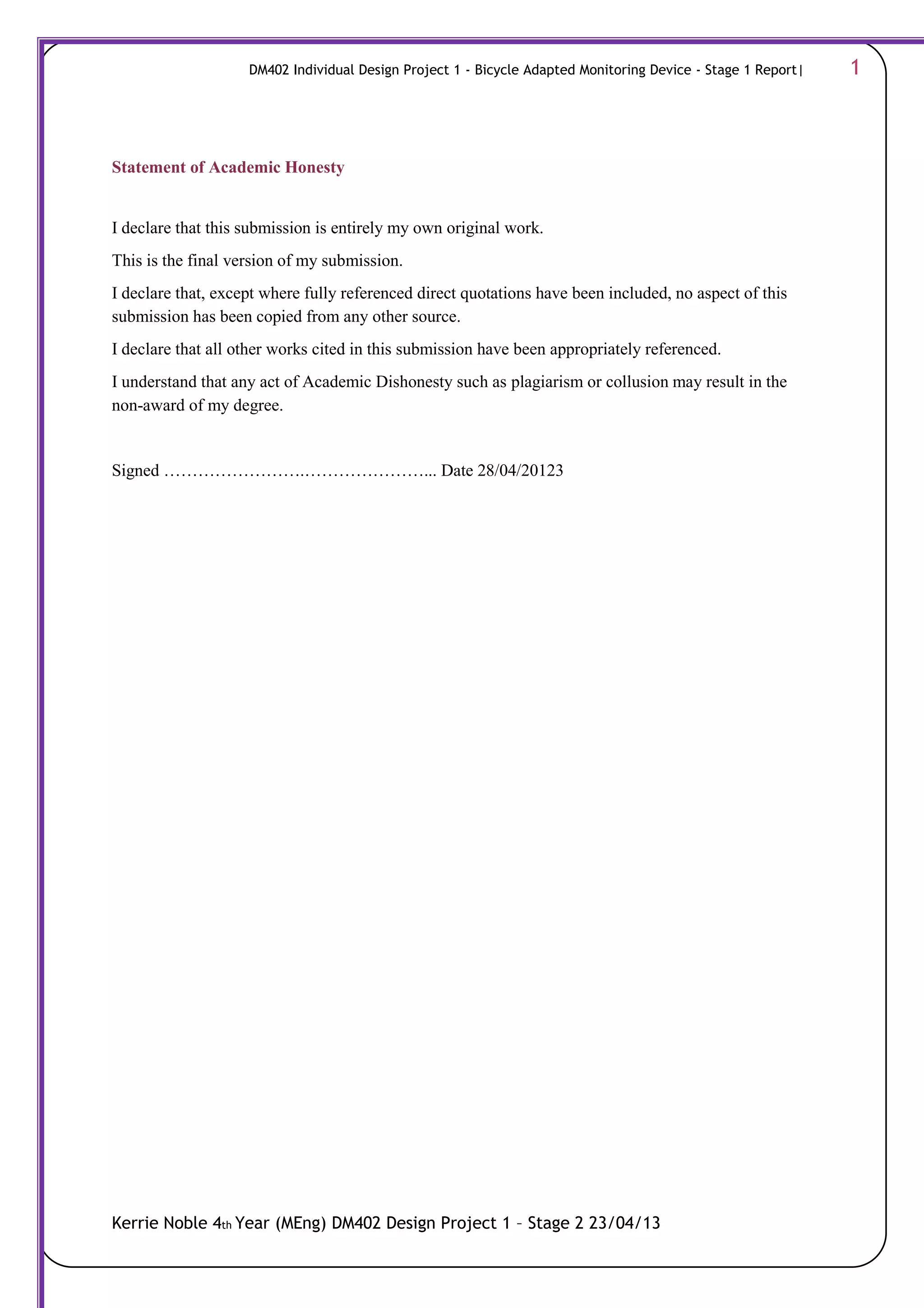 Individual Project Stage 2 Report | PDF