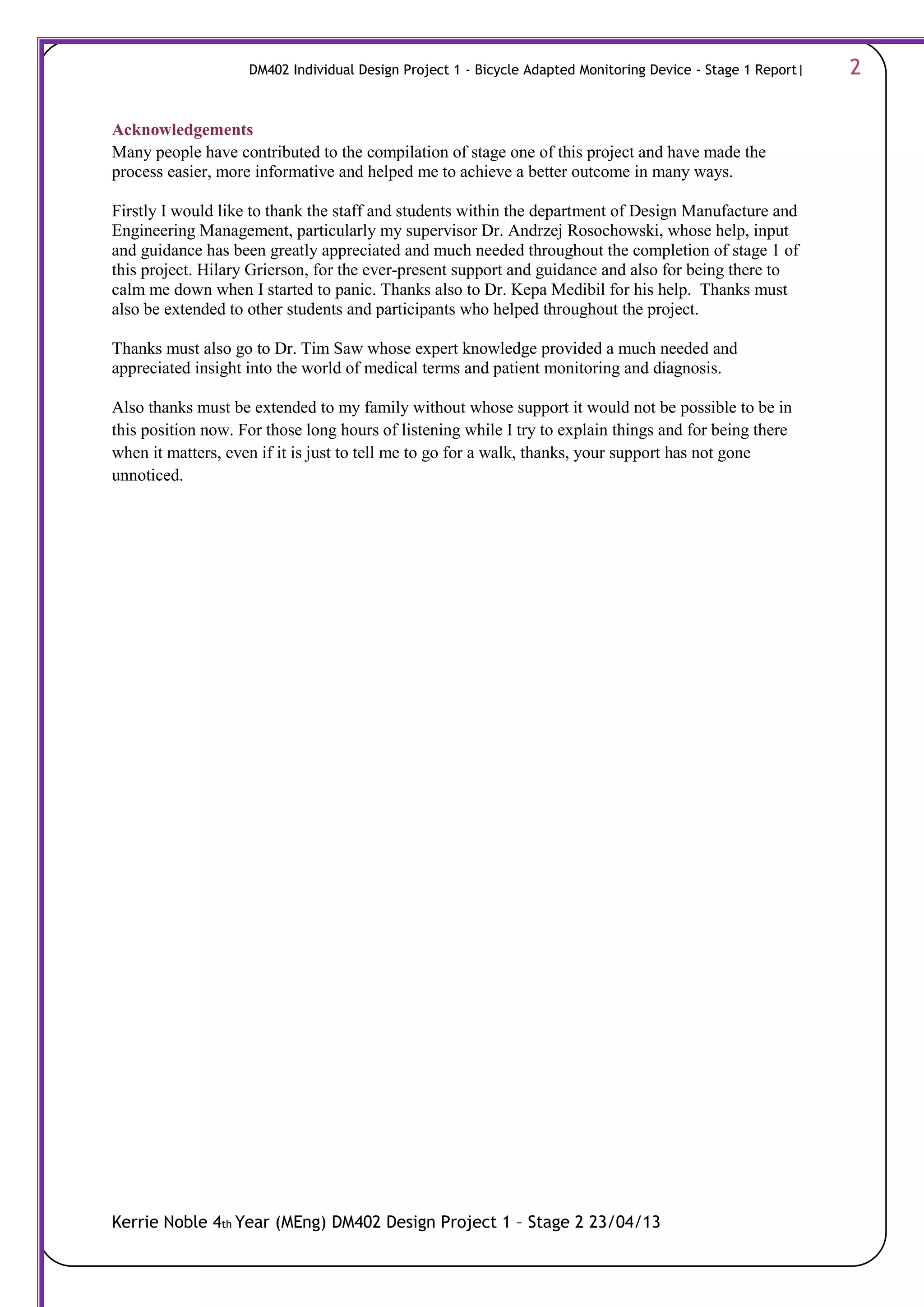 Individual Project Stage 2 Report | PDF