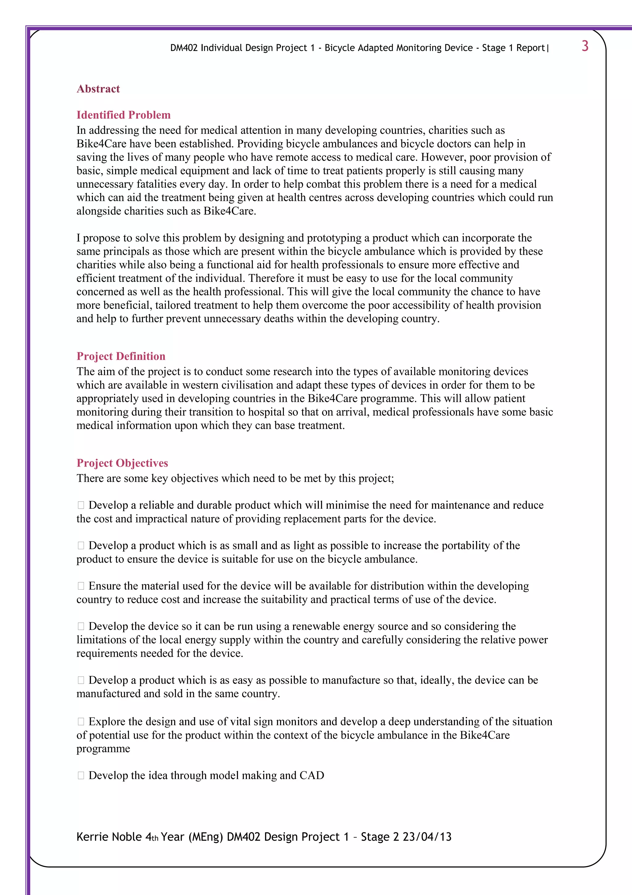 Individual Project Stage 2 Report | PDF