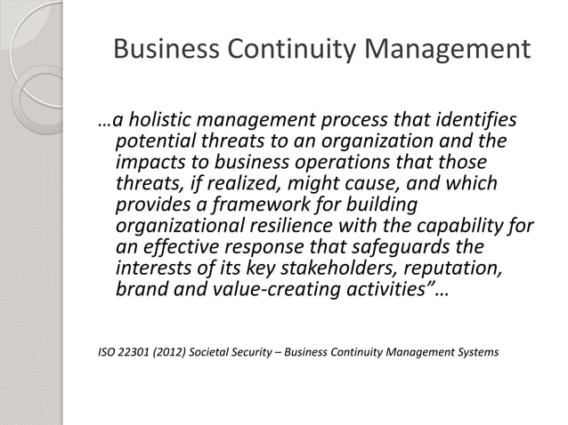 Demonstrating the Value of BCP - Maturity Models - Andrews - Oct 2016