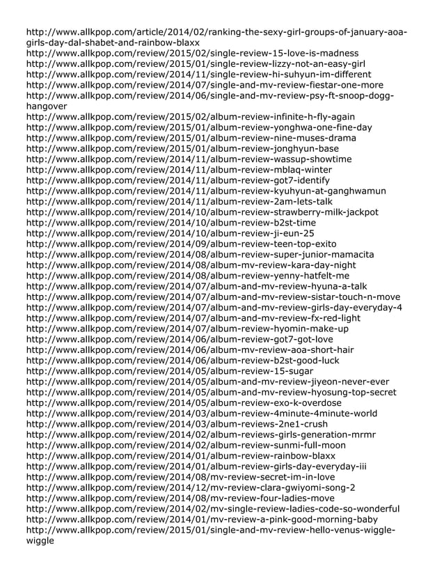 URLs clean list | ODT URLs clean list | ODT