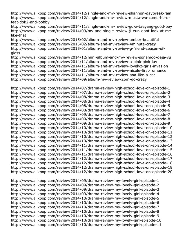 URLs clean list | PDF
