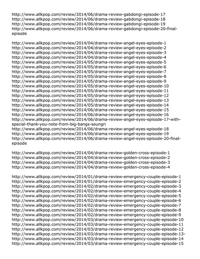 URLs clean list | ODT