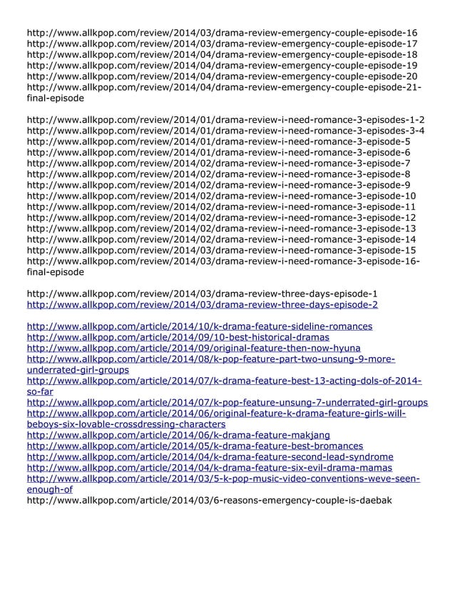 URLs clean list | PDF