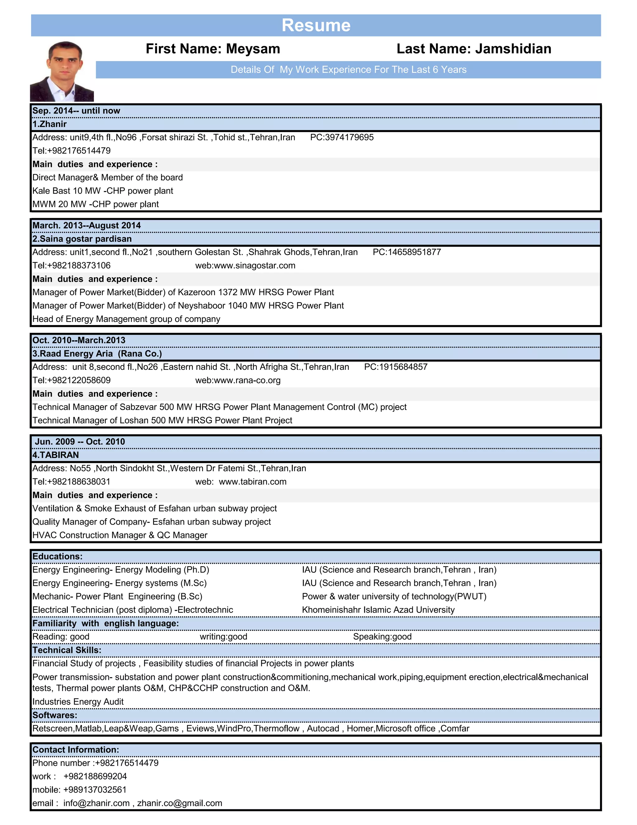 m.Jamshidian-Resume | PDF