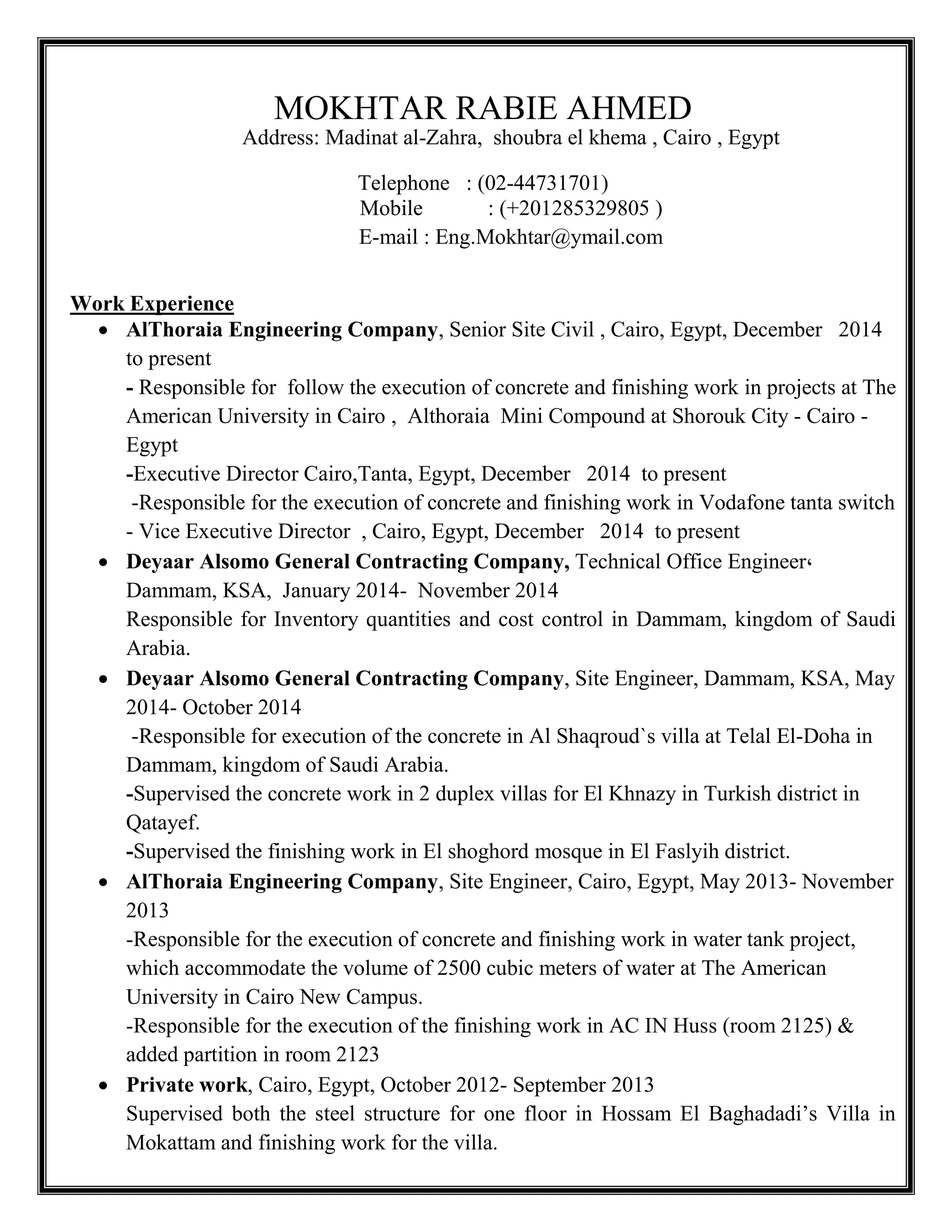 Engineer Mokhtar | PDF