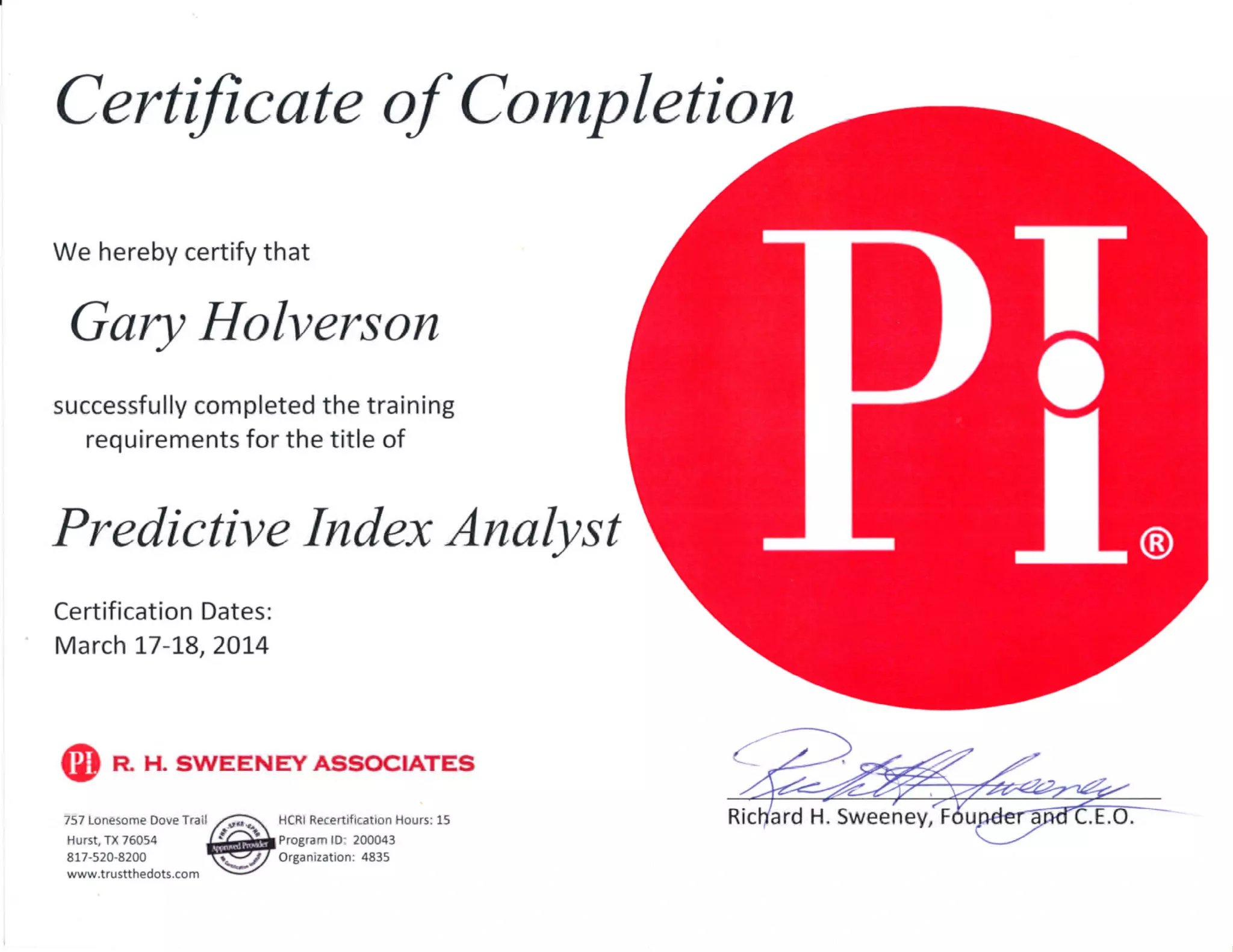 2014 Predictive Index Analyst Certification l | PPT