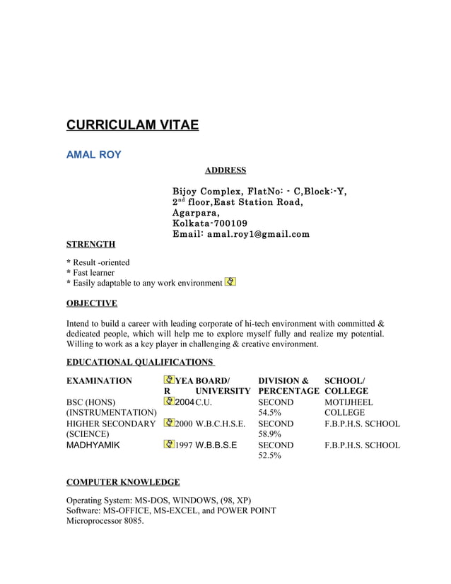 AMAL CV | PDF | Free Download