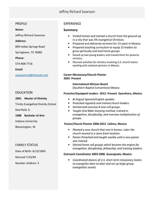 Jeffrey Swanson Resume 2015tx | PDF