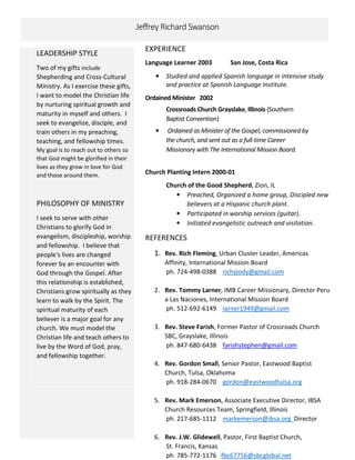 Jeffrey Swanson Resume 2015tx | PDF