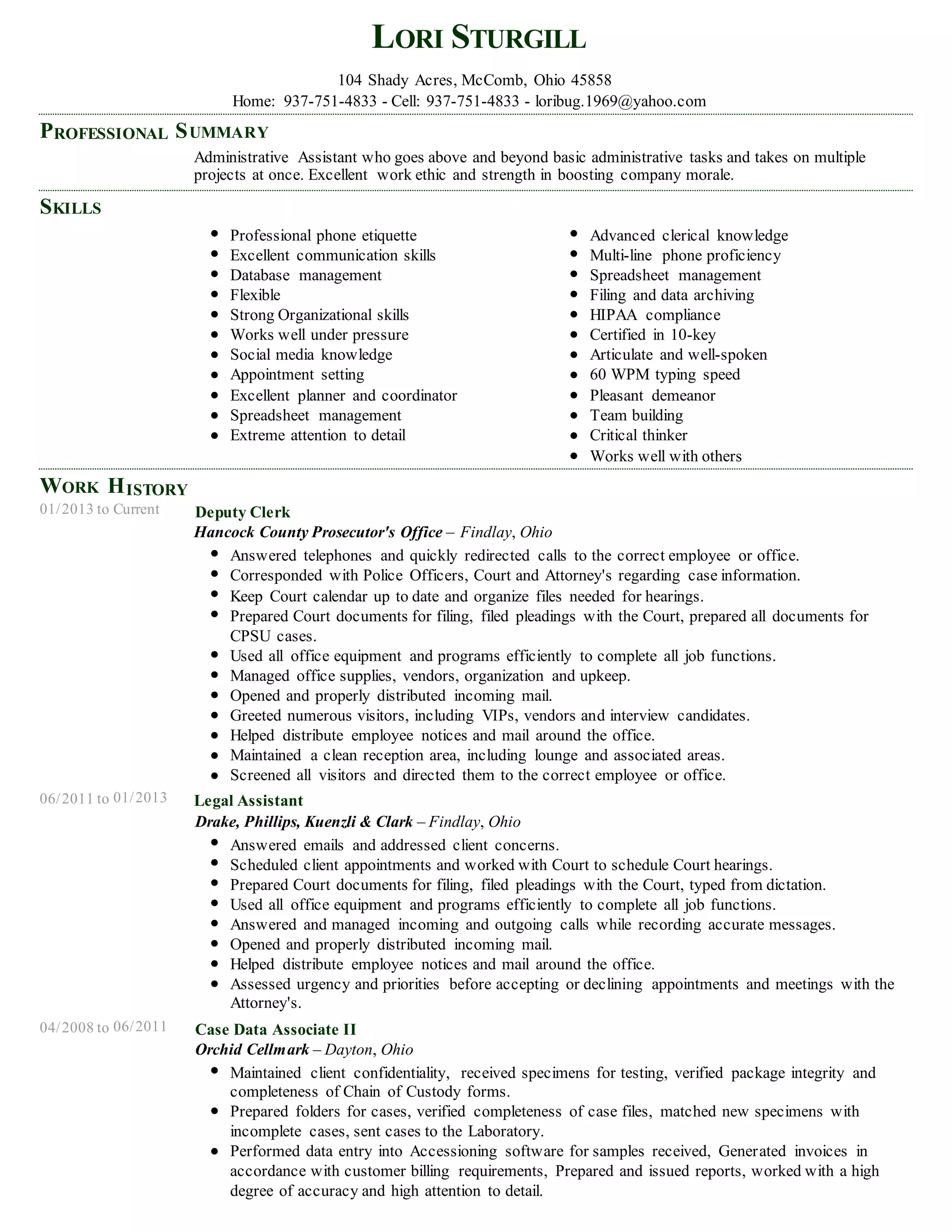 Lori Sturgill Resume 1 | DOCX