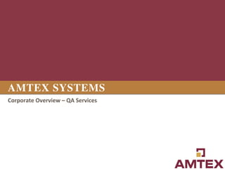 Amtex_Software_Testing_Presentation pdf | PDF