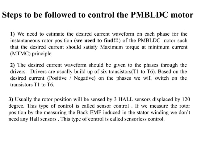 PMBLDC motors | PPTX | Physics | Science