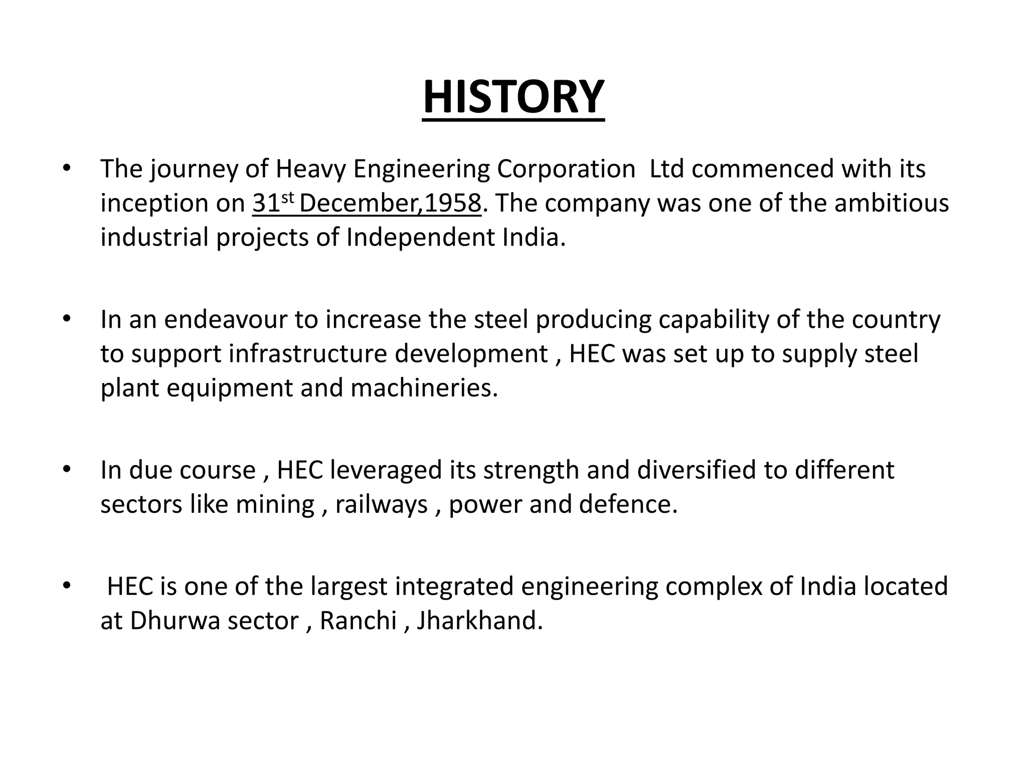 Heavy Engineering Corporation (HEC) | PPTX